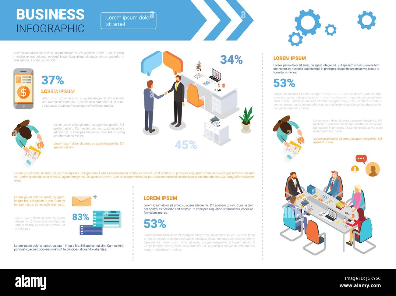 Business Infographics Set With Copy Space For Presentation Meeting ...