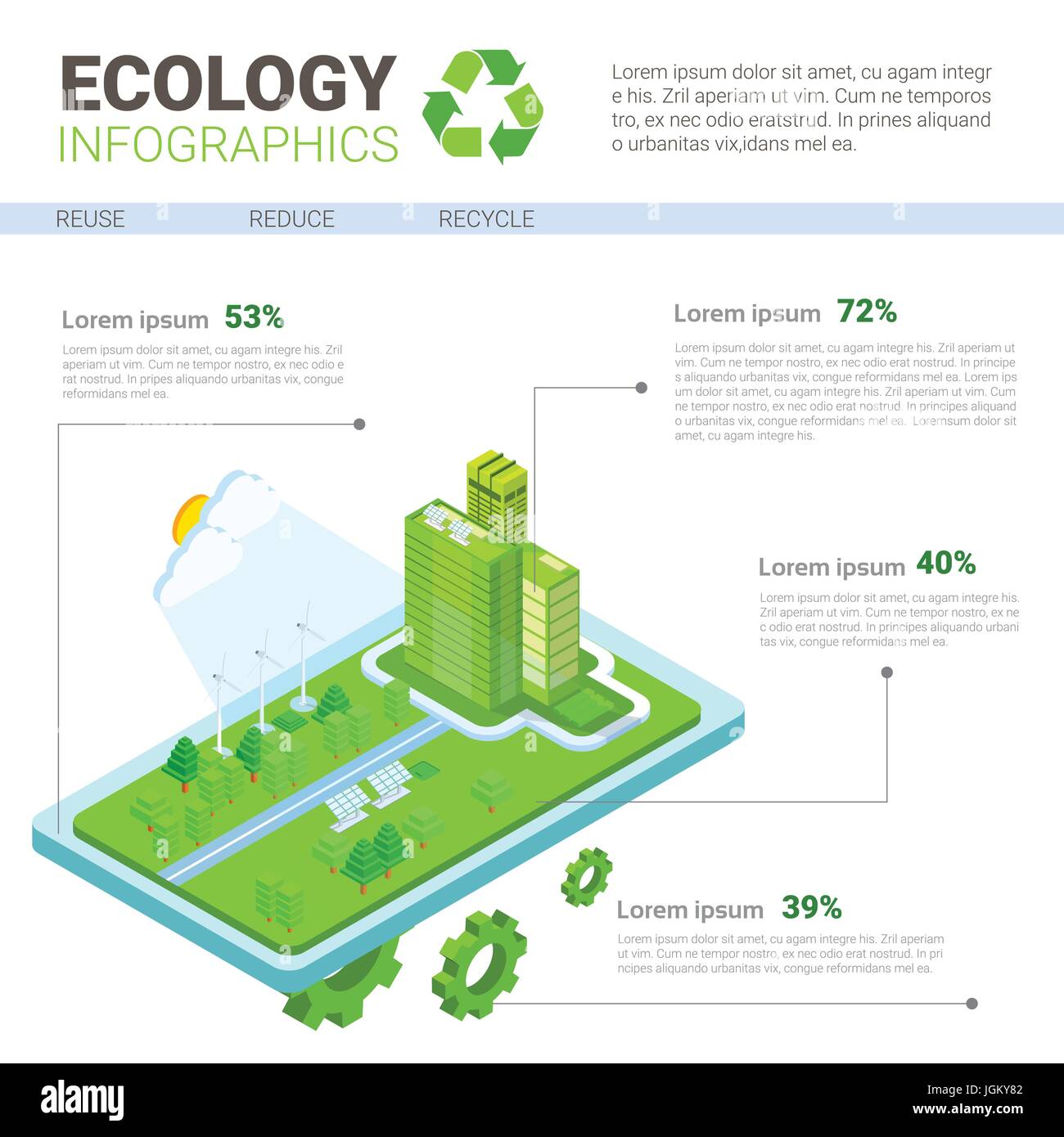 Ecology Infographics World Environmental Protection Green Energy ...