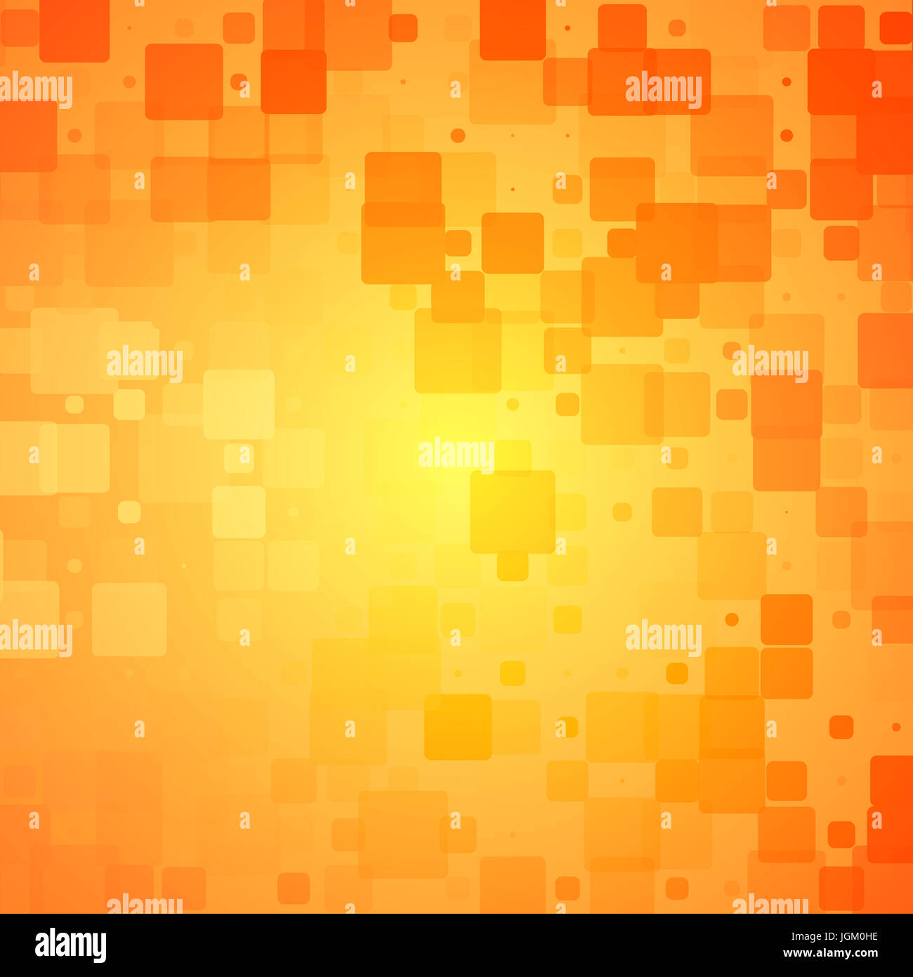 Red orange yellow abstract glowing background with random sizes rounded ...