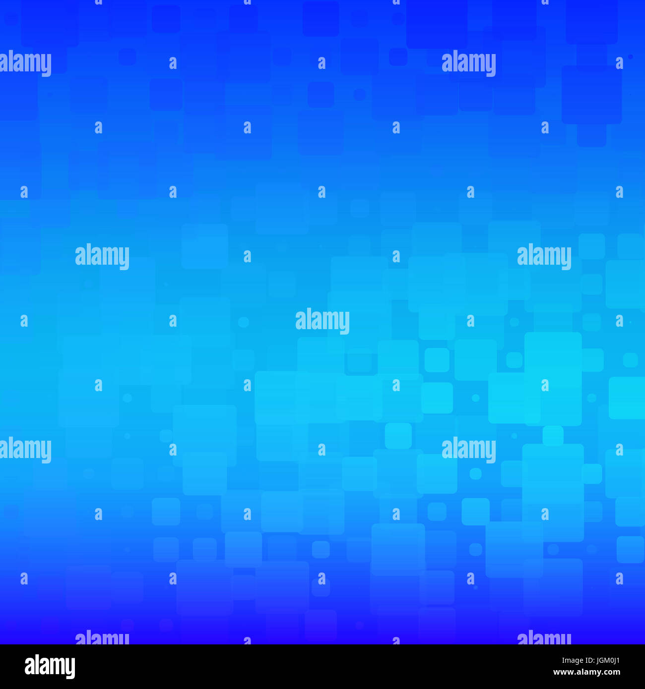 Azure blue abstract glowing background with random sizes rounded tiles ...