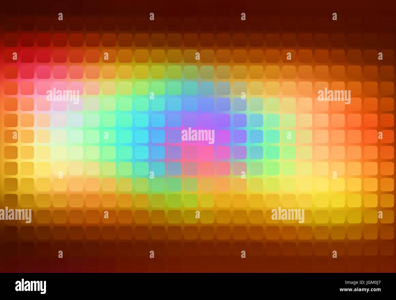 Red pink green blue brown abstract rounded corners square tiles mosaic ...