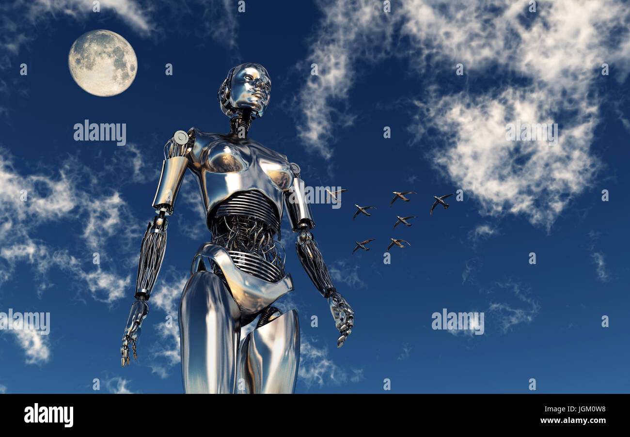 A Robotic Android Known As A Techno Queen Stock Photo - Alamy