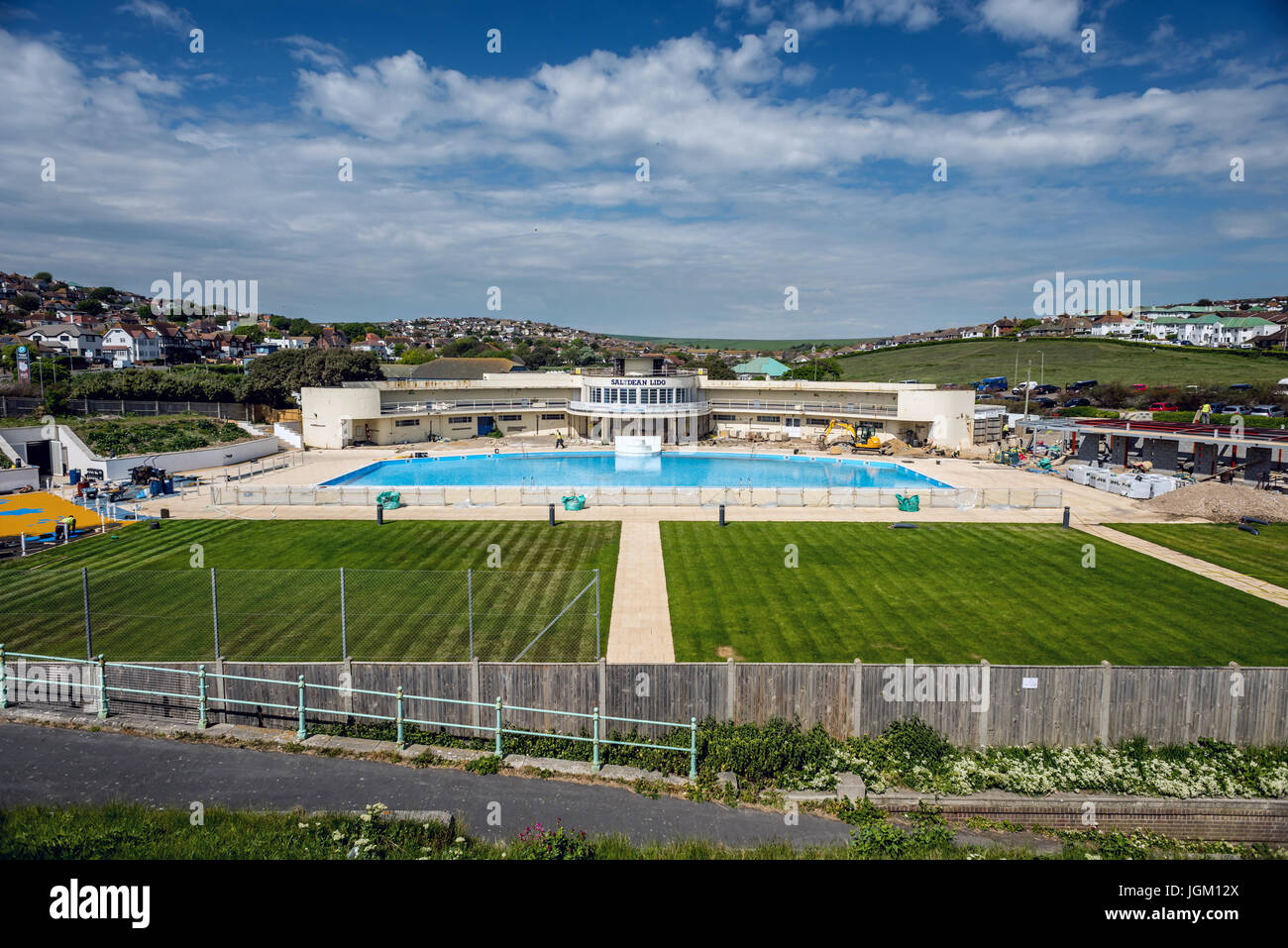 The refurbished Saltdean Lido prior to re-opening in the summer of 2017 ...