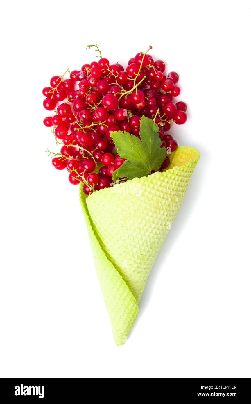 Berry ice cream cone with strawberries hi-res stock photography and ...