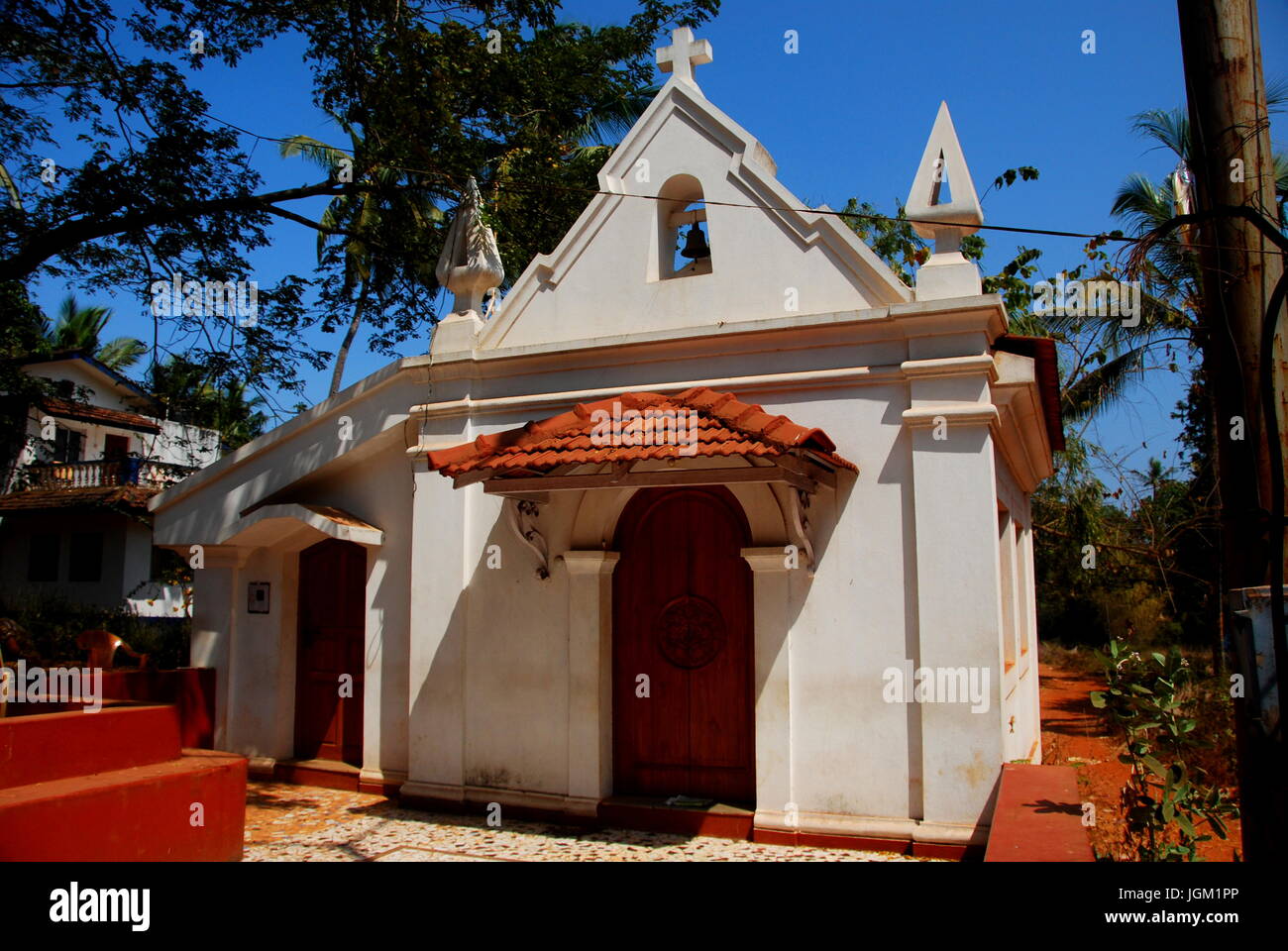 A little colonial style church in Candolim, Goa, India Stock Photo - Alamy