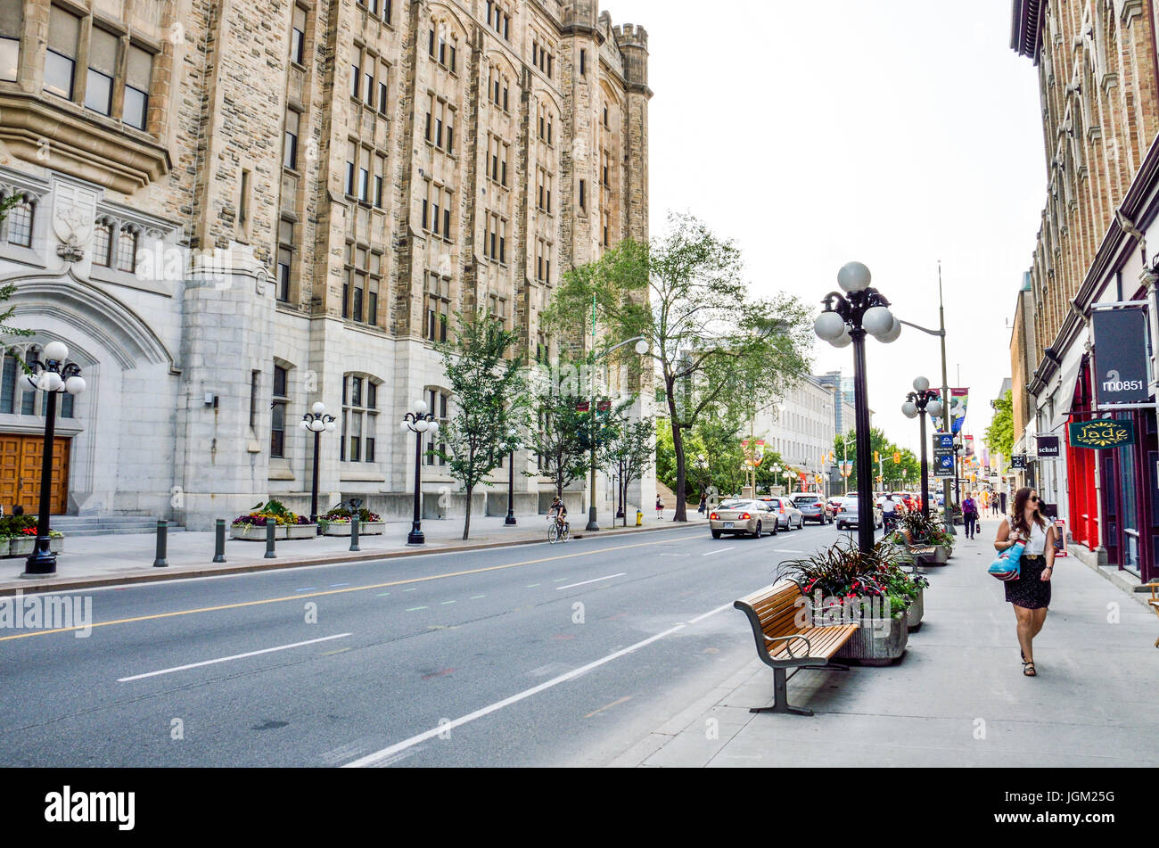 Ottawa, Canada - July 24, 2014: People walking on downtown street by ...