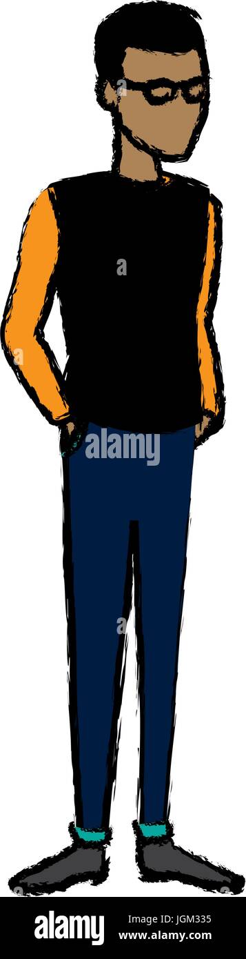 young man student standing cartoon person image Stock Vector Image ...