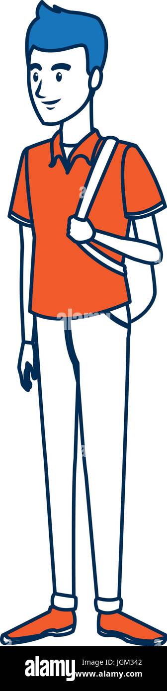 young man student standing cartoon person image Stock Vector Image ...