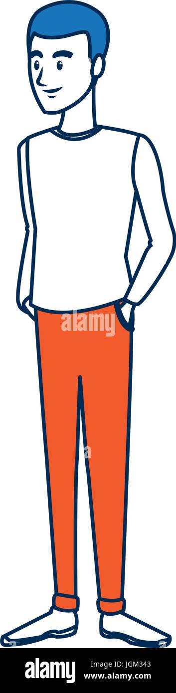 young man student standing cartoon person image Stock Vector Image ...