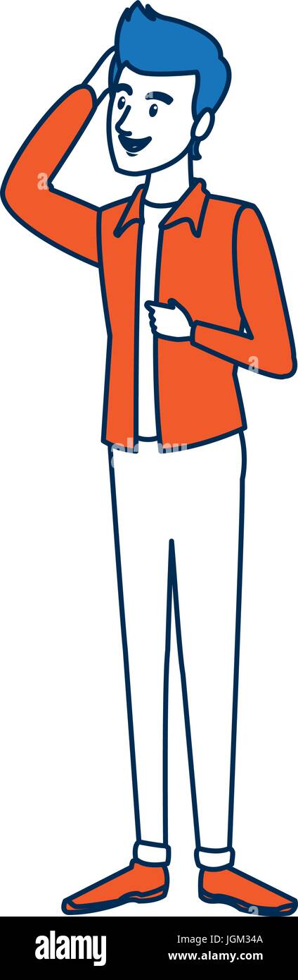 young man student standing cartoon person image Stock Vector Image ...