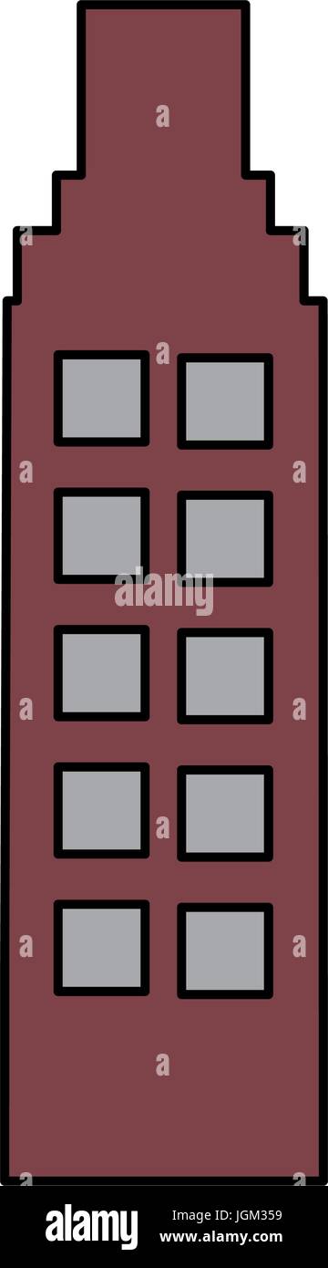 cartoon building high tower apartment commercial Stock Vector Image ...