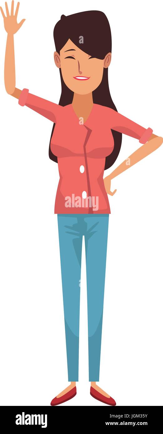 Woman waving hand drawing hi-res stock photography and images - Alamy