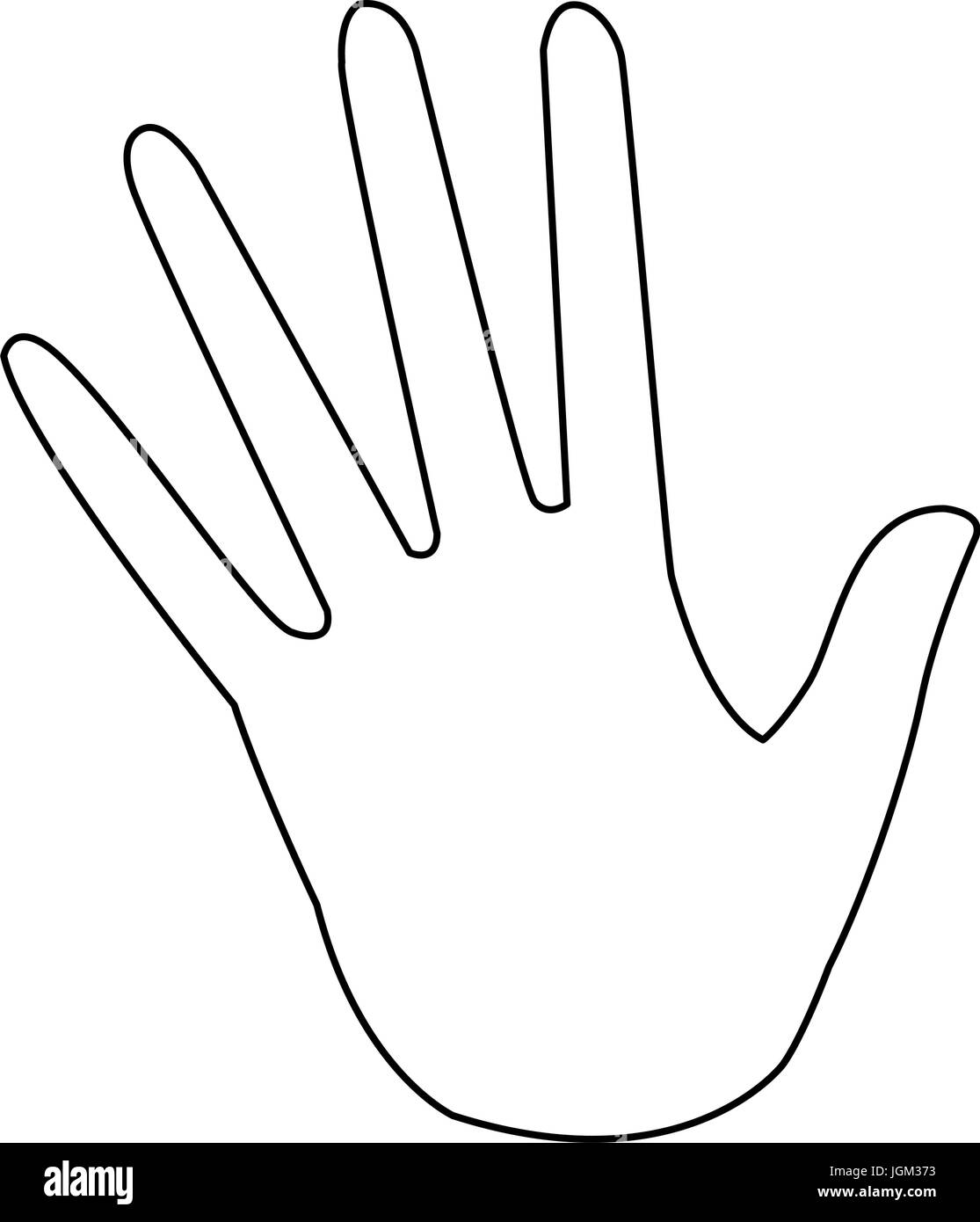 hand palm stop finger five symbol Stock Vector Image & Art - Alamy