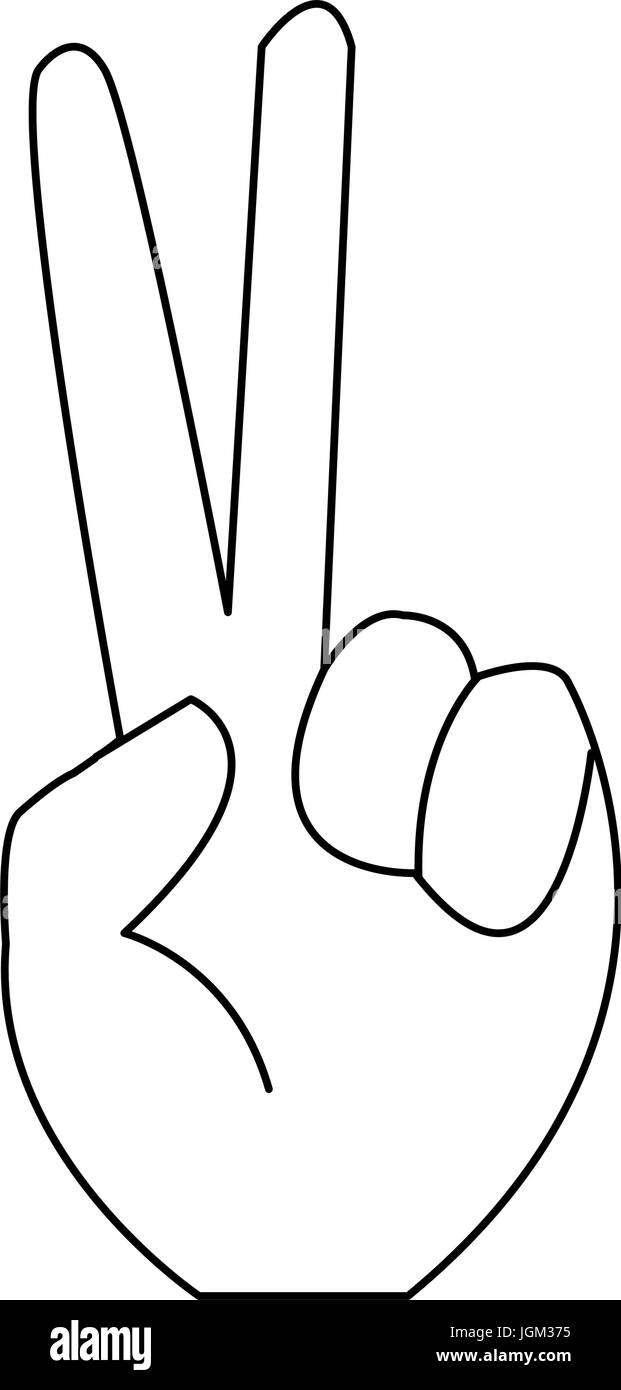 hand victory sign simple or peace gesture Stock Vector Image & Art - Alamy