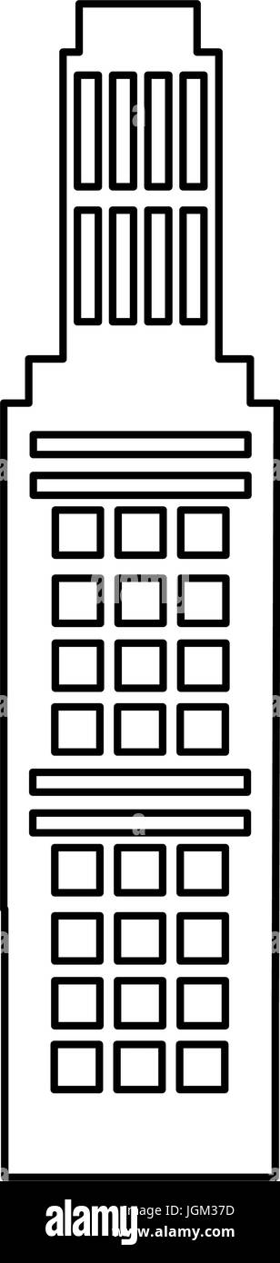 cartoon building high tower apartment commercial Stock Vector Image ...