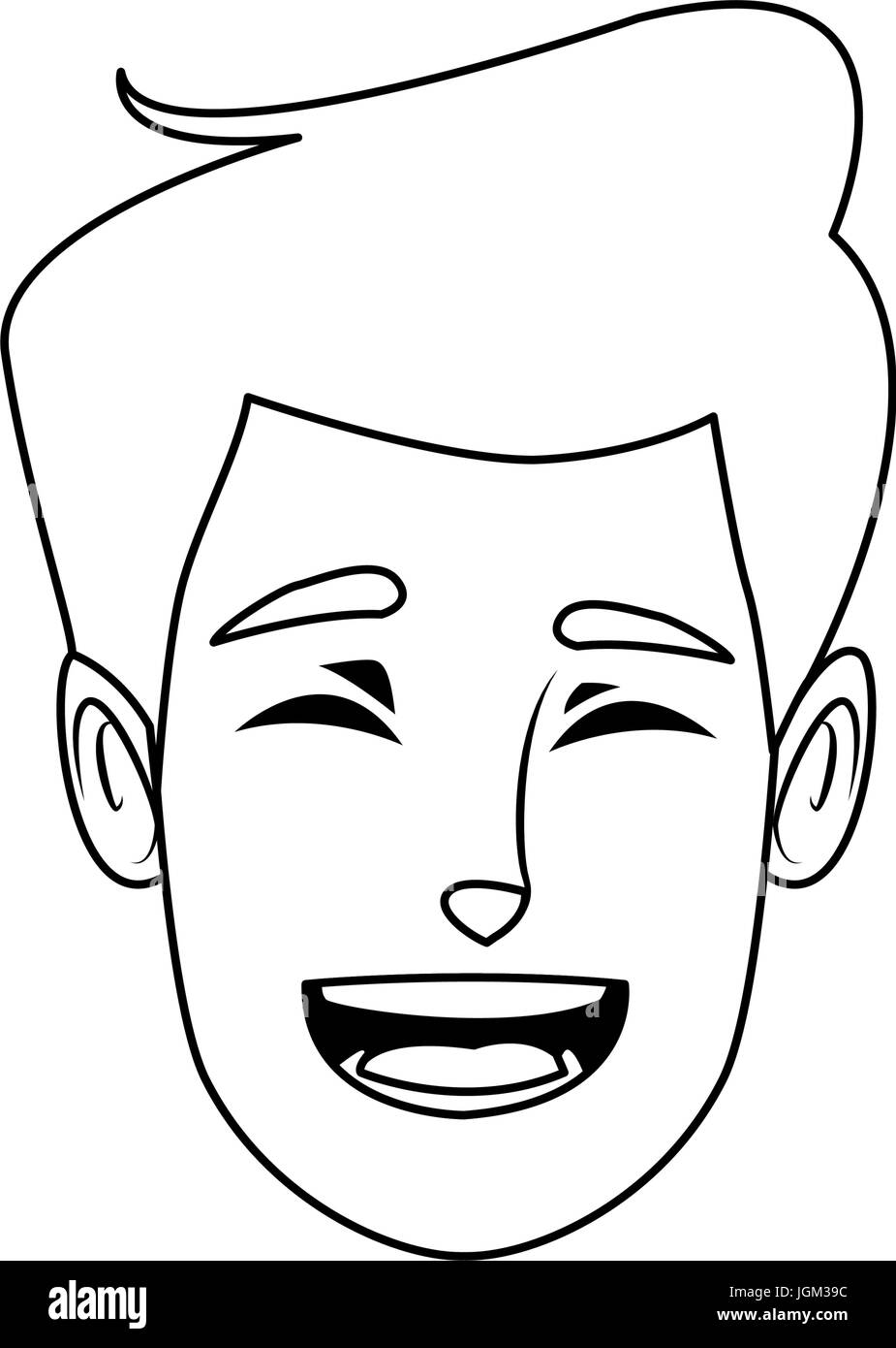 happy male face smile character funny Stock Vector Image & Art - Alamy