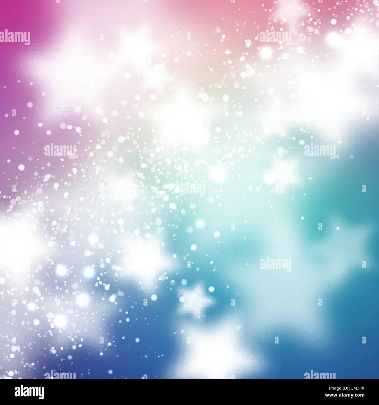 Starry background. Smooth and blured stars on blue and magenta ...