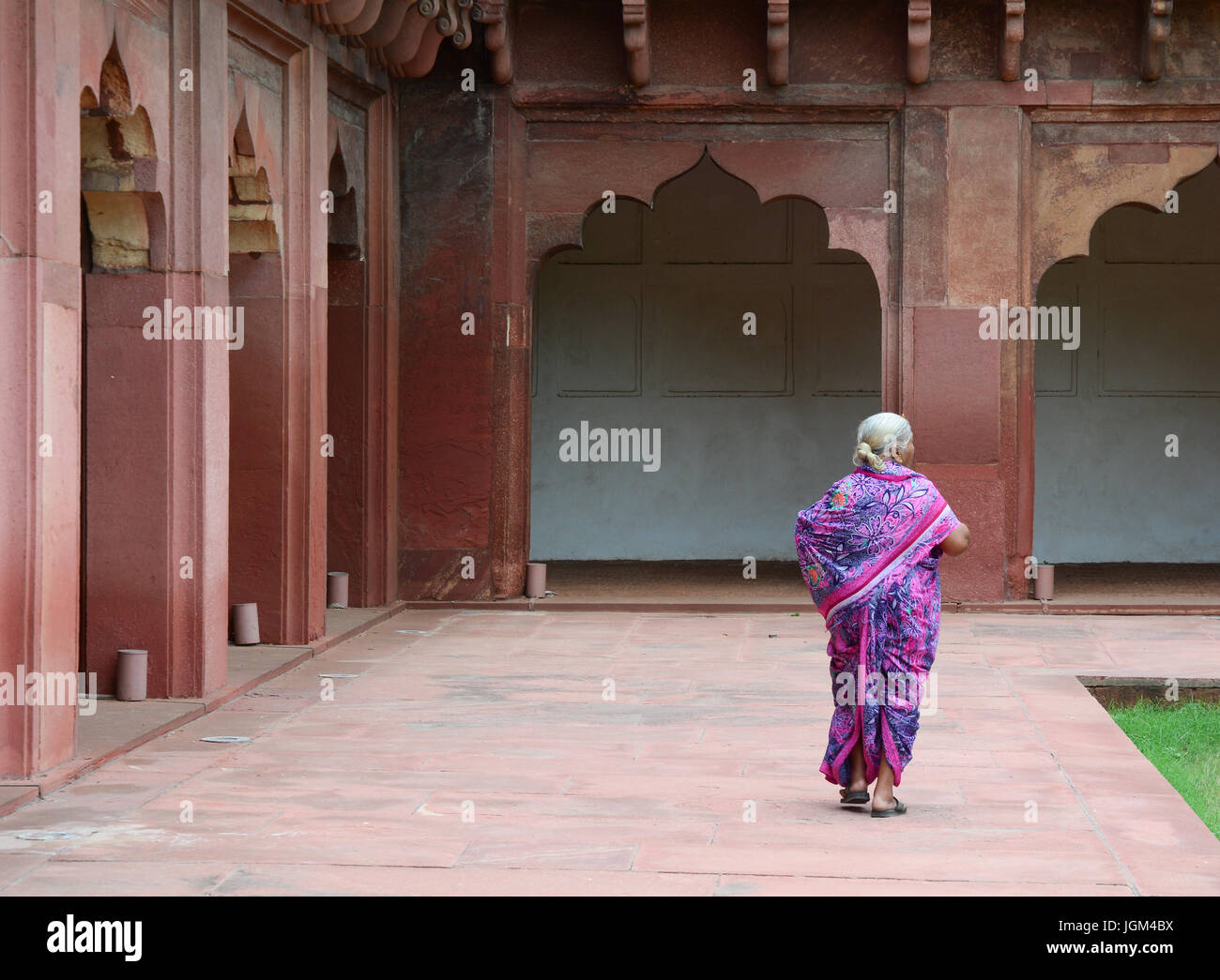 Agra, India - Jul 13, 2015. An Indian women at Agra Fort, World ...