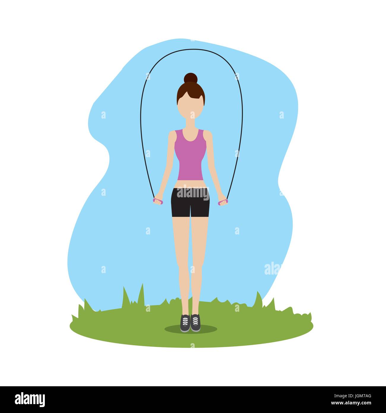 woman jumping to do exercise Stock Vector Image & Art - Alamy
