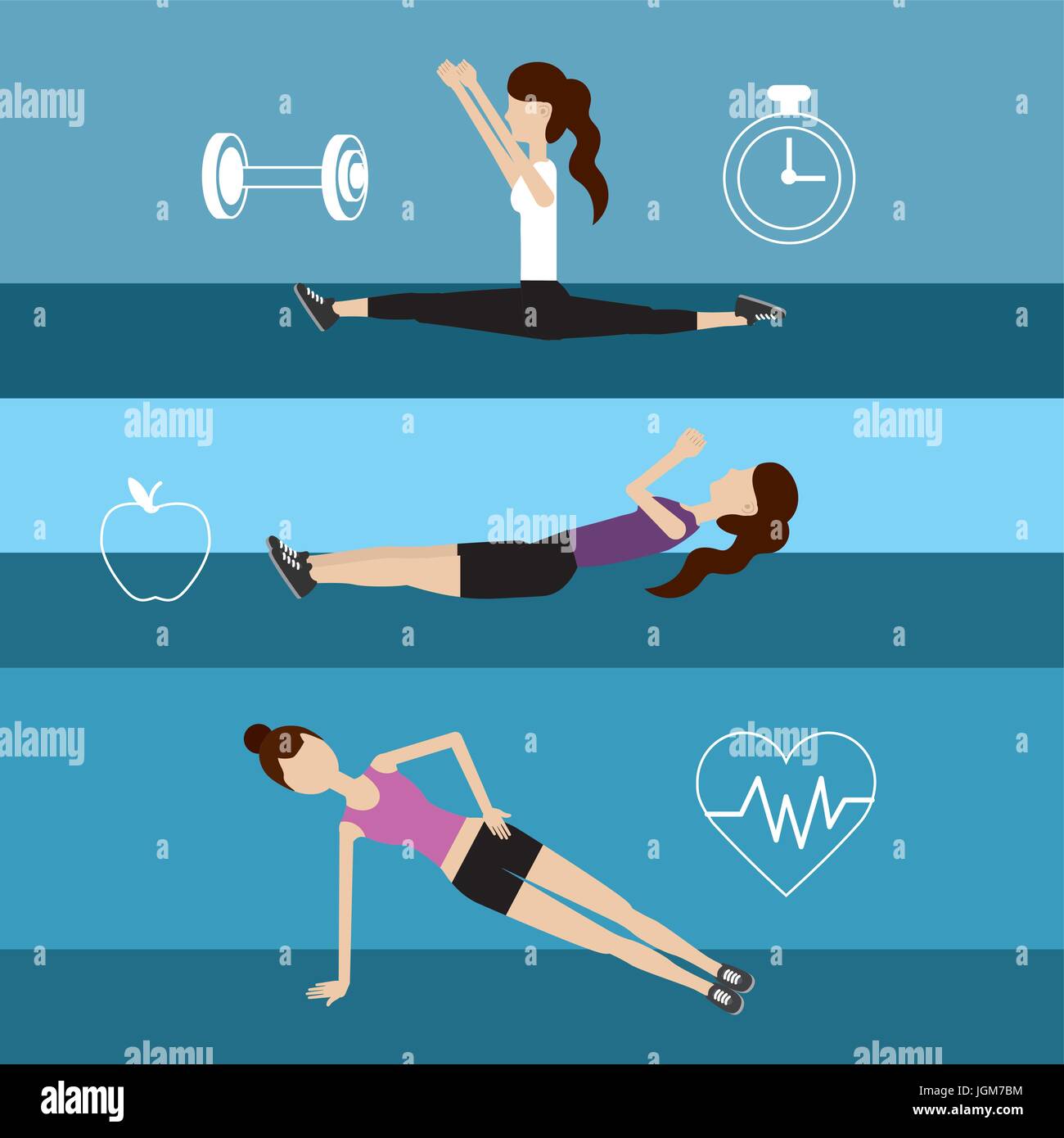set women healthy lifestyle to do exercise Stock Vector Image & Art - Alamy