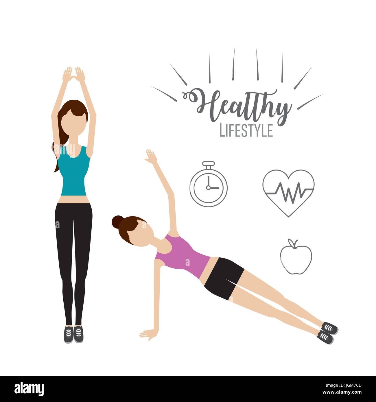 women healthy lifestyle to do exercise Stock Vector Image & Art - Alamy