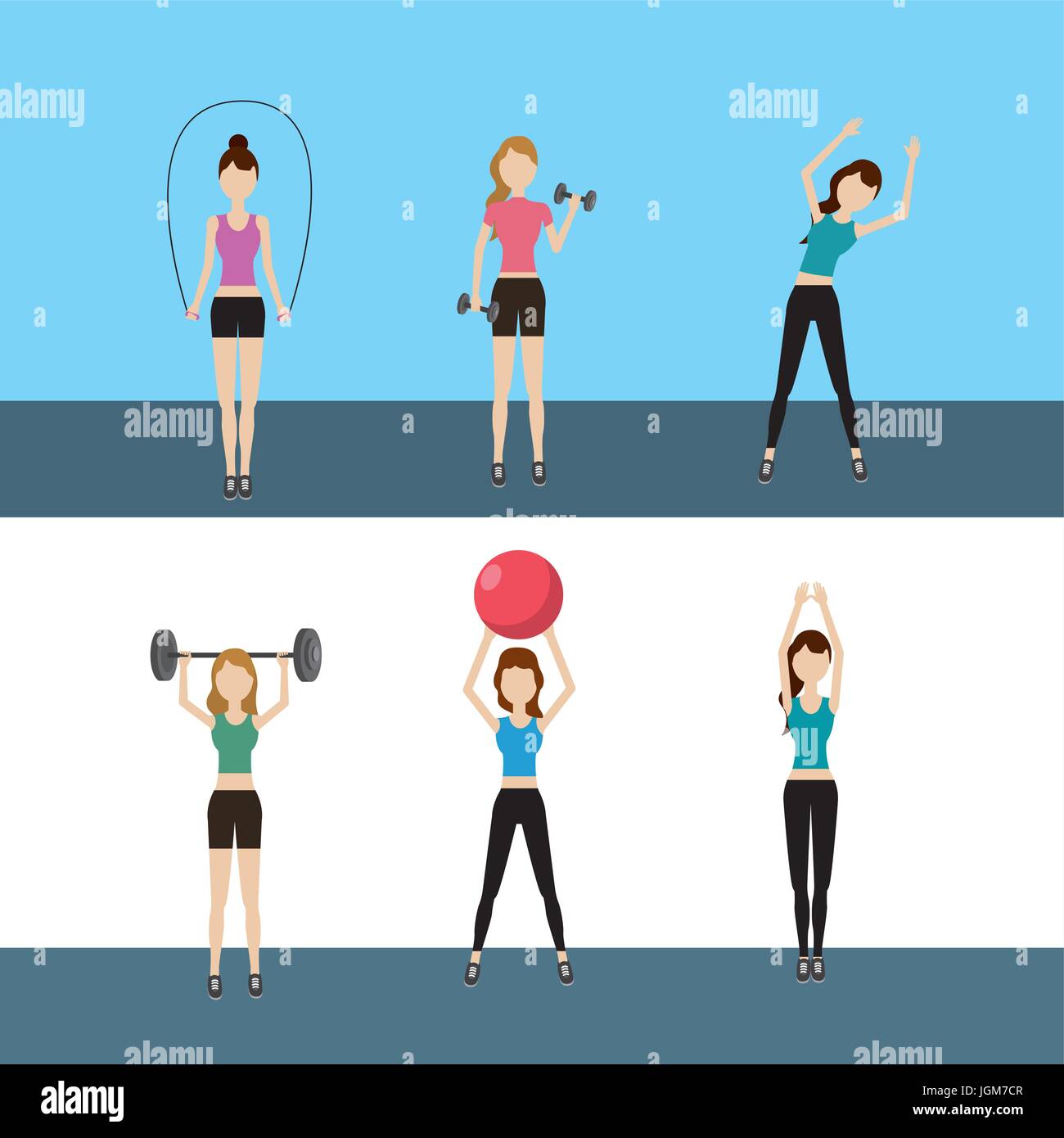 set women healthy lifestyle to do exercise Stock Vector Image & Art - Alamy