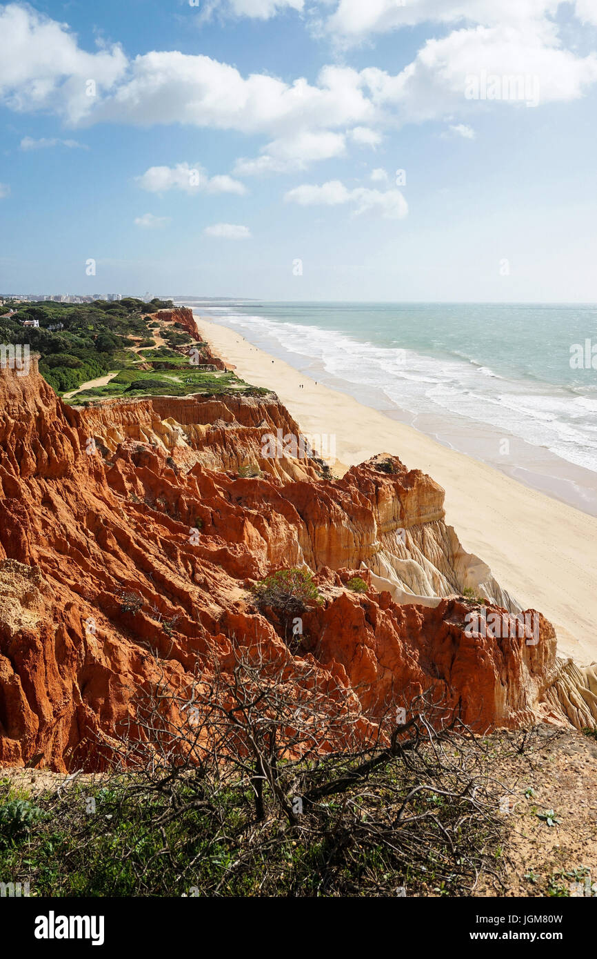 Algarve, Europe, rock, sienna-coloured, Portugal, Praia falesia Stock ...