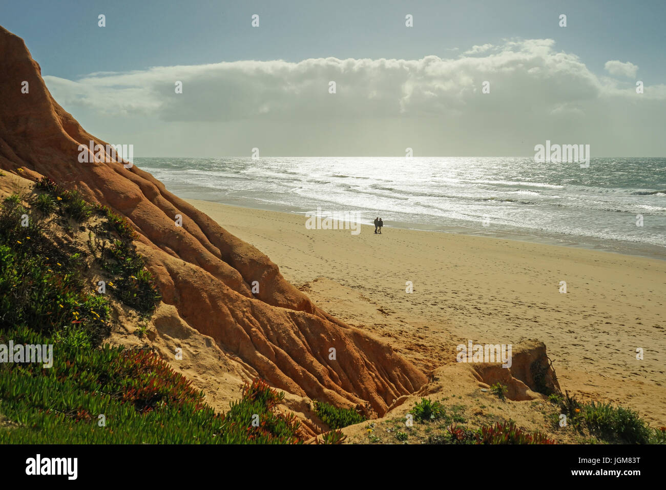 Algarve, the Atlantic, erosion, Europe, rock, sienna-coloured, Portugal ...