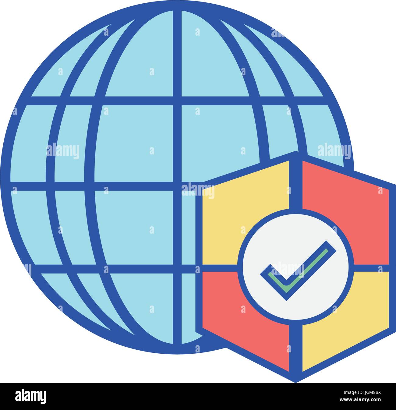 global connect with shield to security information Stock Vector Image ...