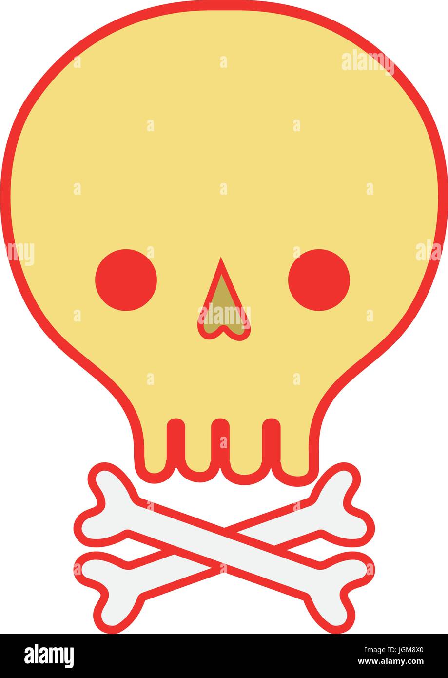 skull with bones to danger and warning symbol Stock Vector Image & Art ...