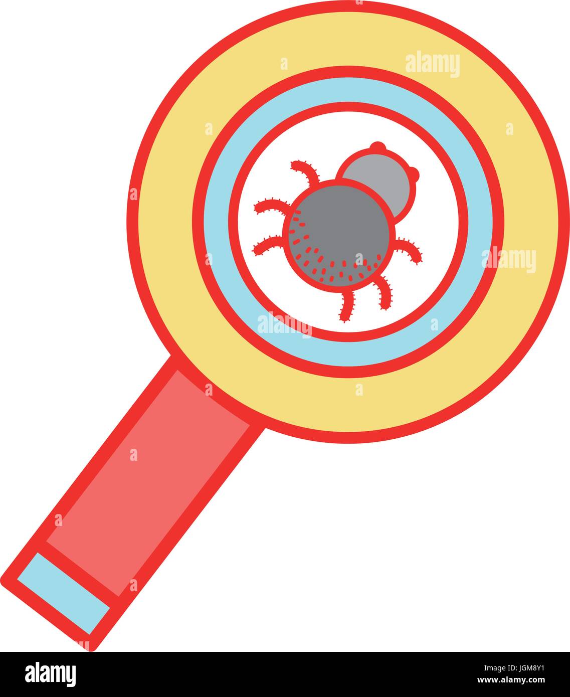 magnifying glass with spider insect inside Stock Vector Image & Art - Alamy
