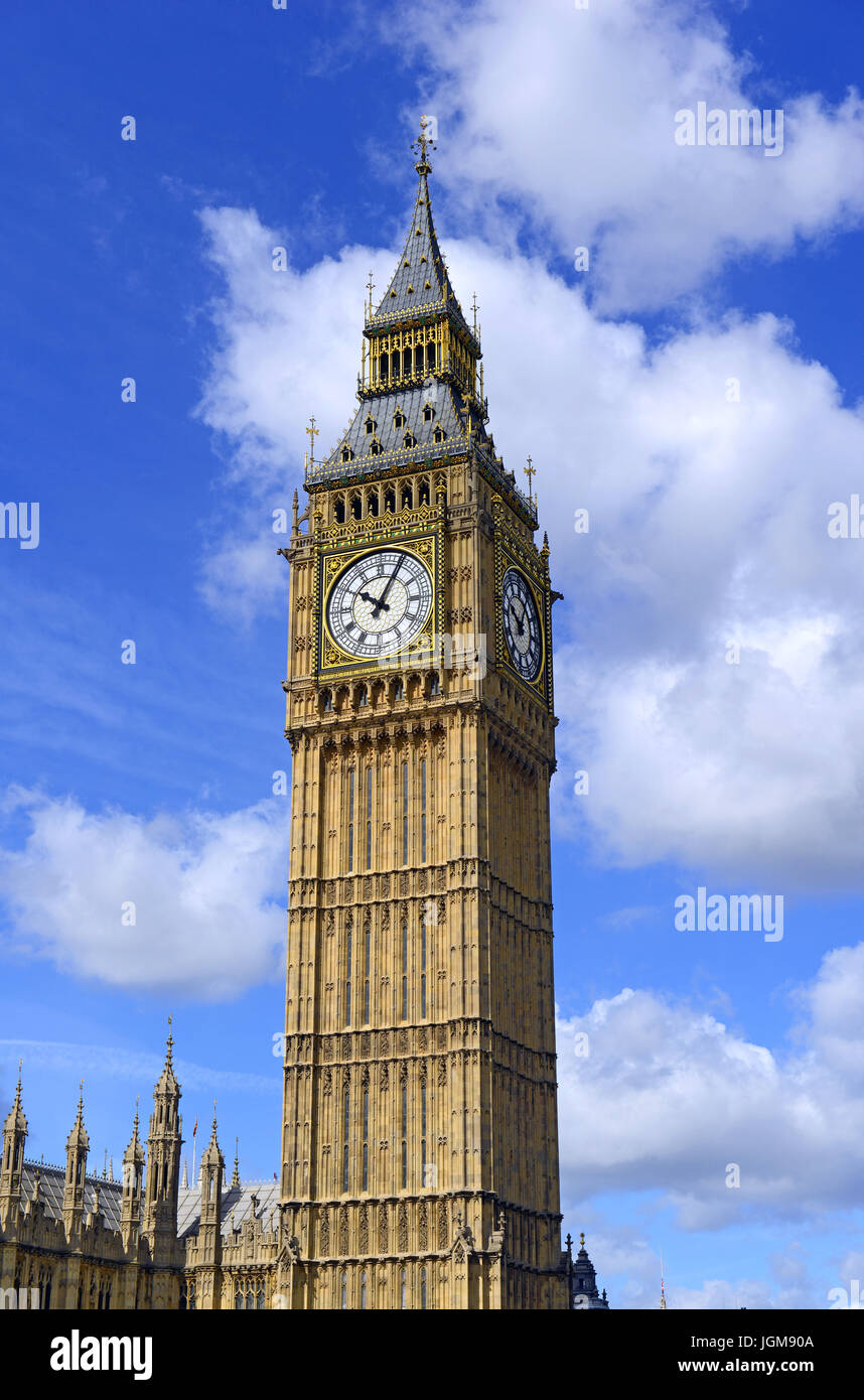 Big Ben clock tower, also known as Elizabeth Tower near Westminster ...