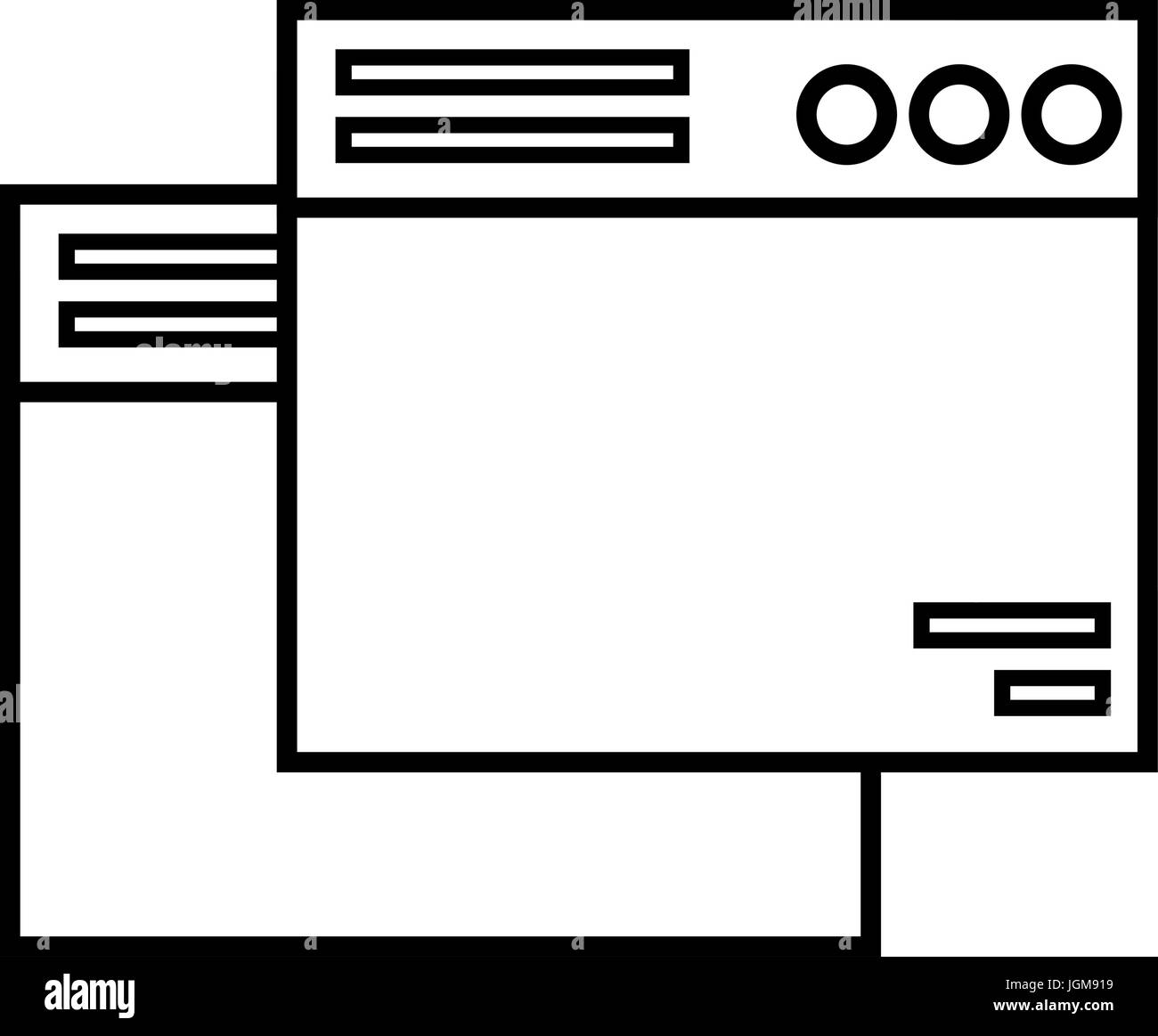 line technology windows element and website document Stock Vector Image ...
