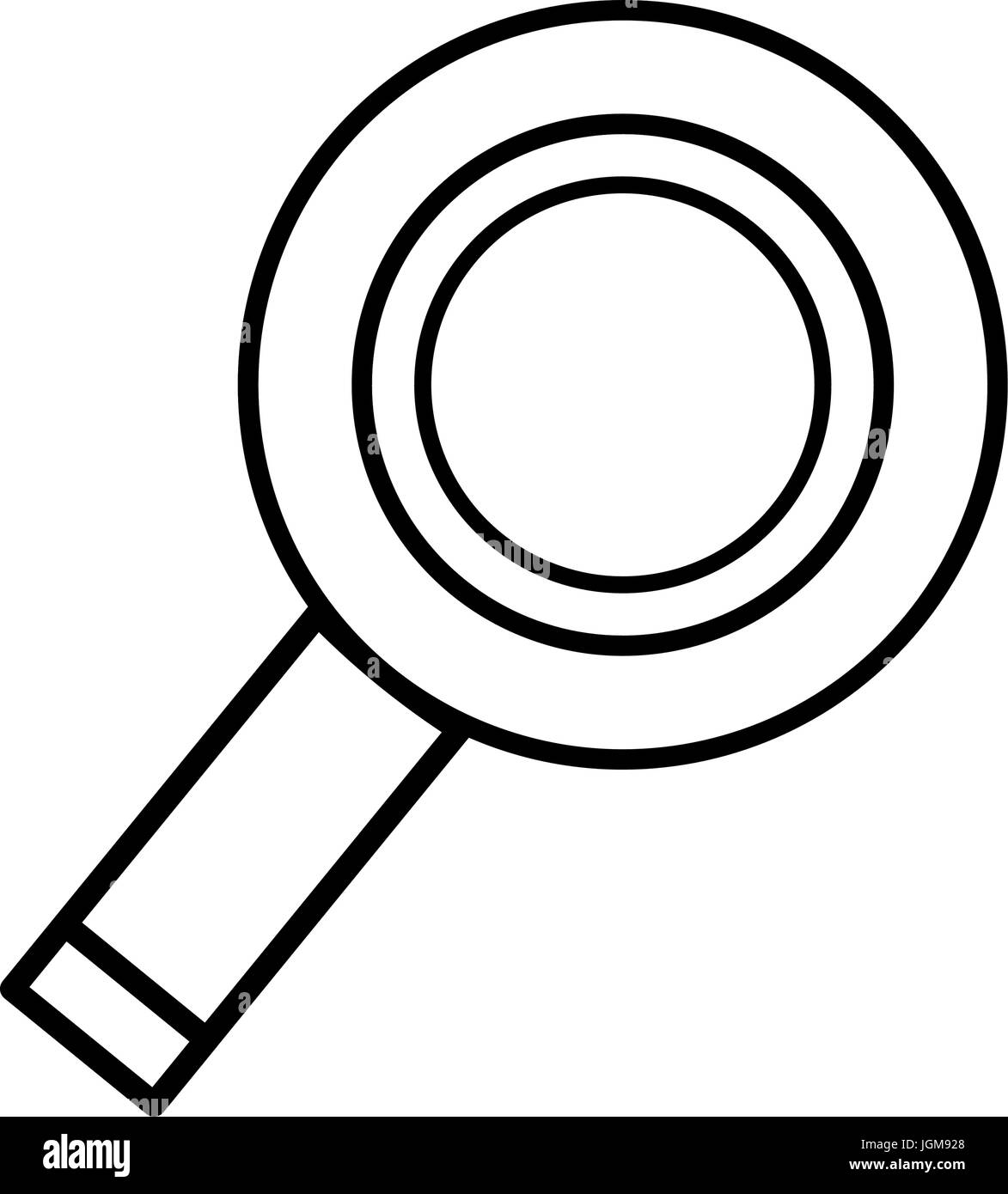 line magnifying glass to exploration and search of information Stock ...