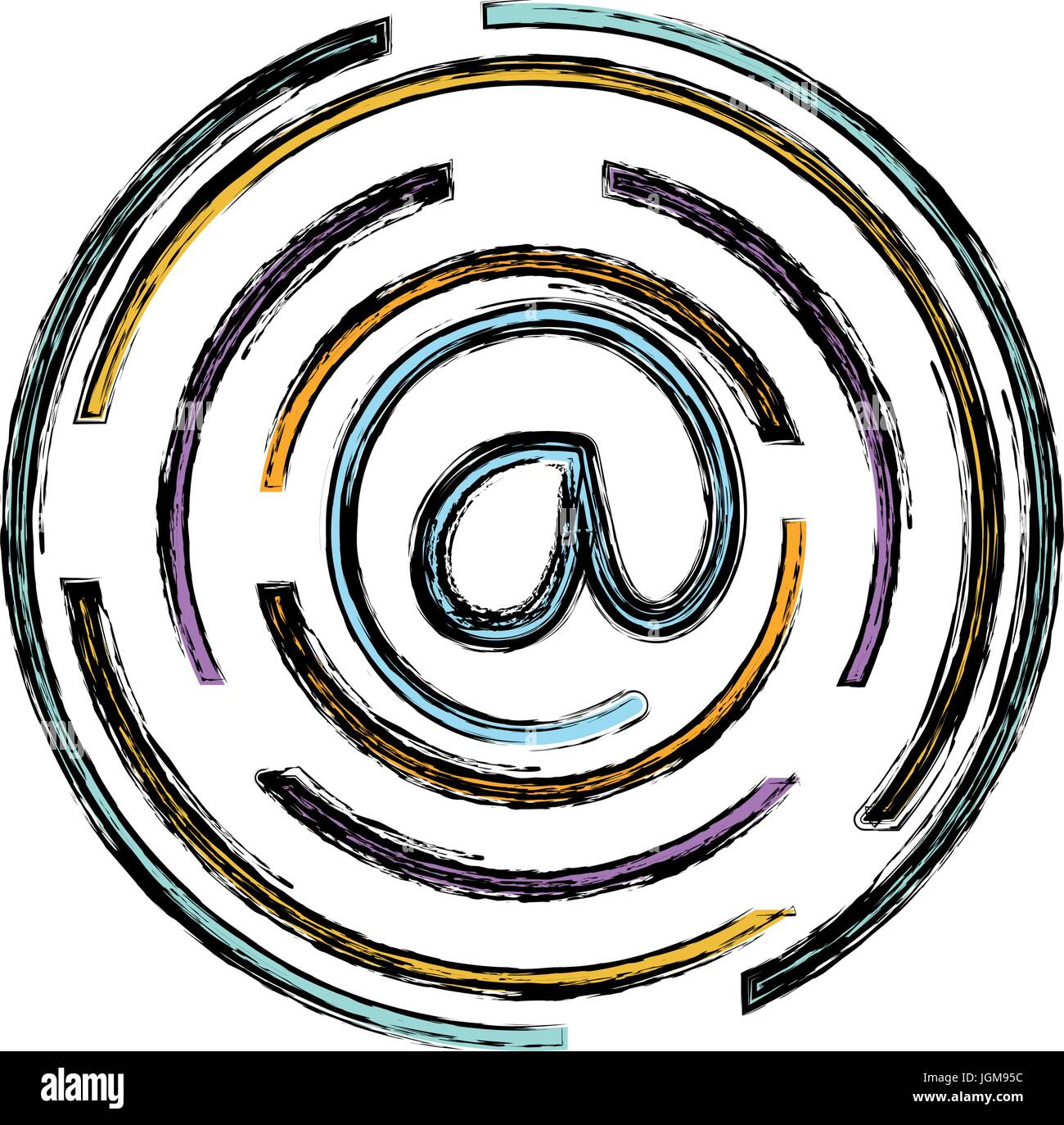 at symbol of web addres to internet connection Stock Vector Image & Art ...