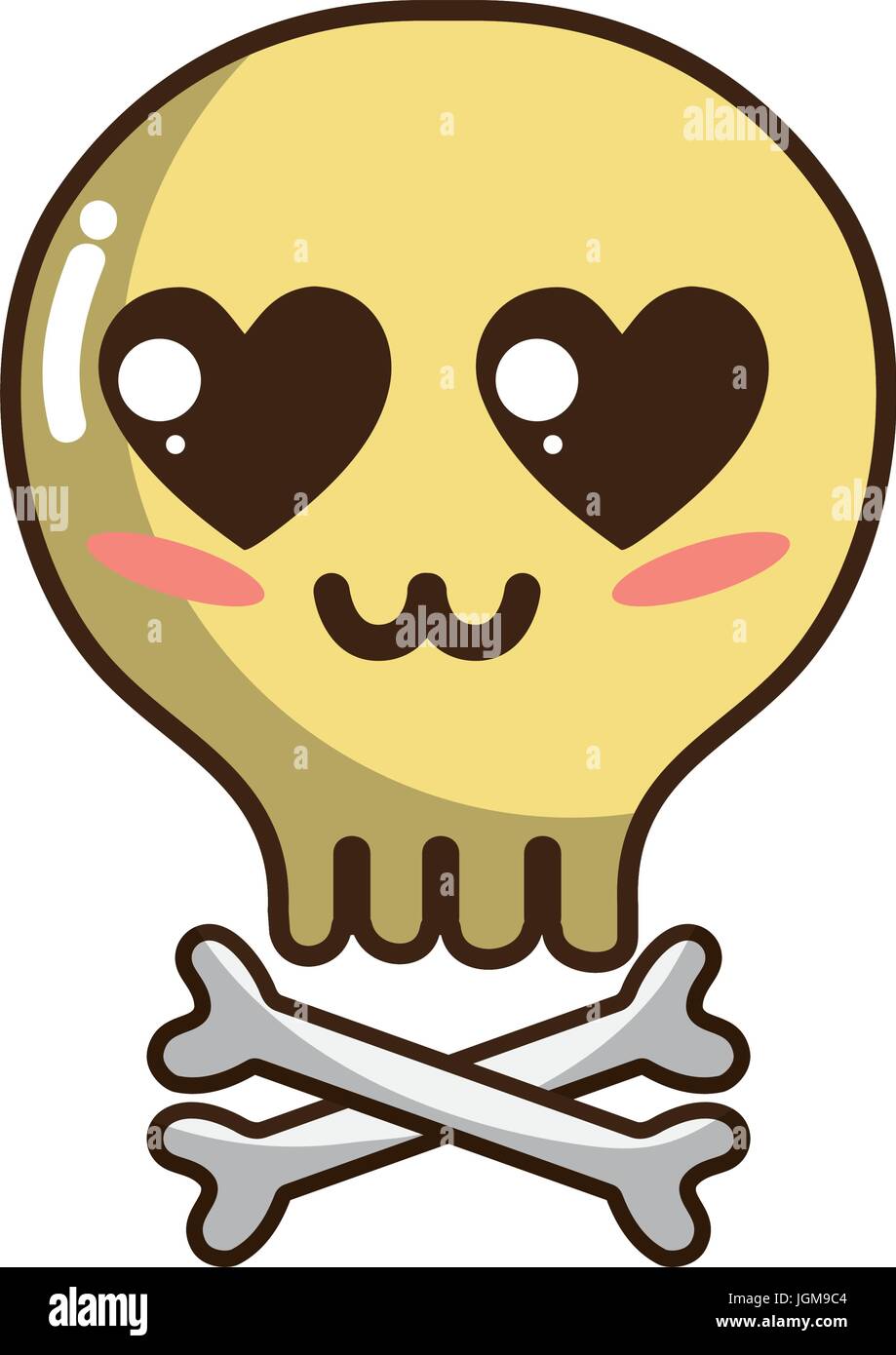 kawaii cute tender skull with bones Stock Vector Image & Art - Alamy