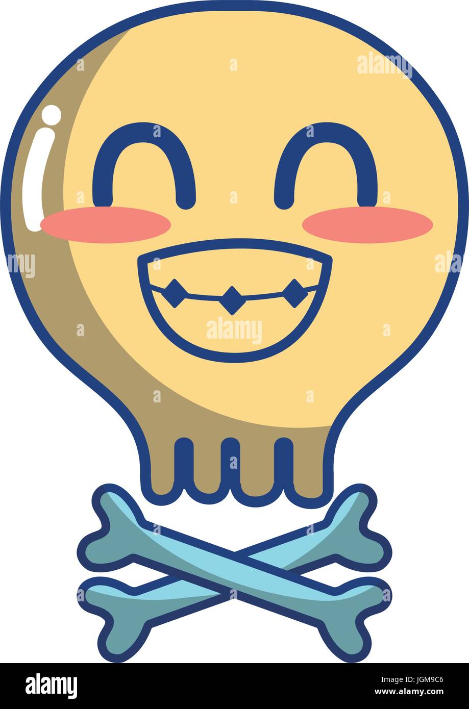 kawaii cute tender skull with bones Stock Vector Image & Art - Alamy