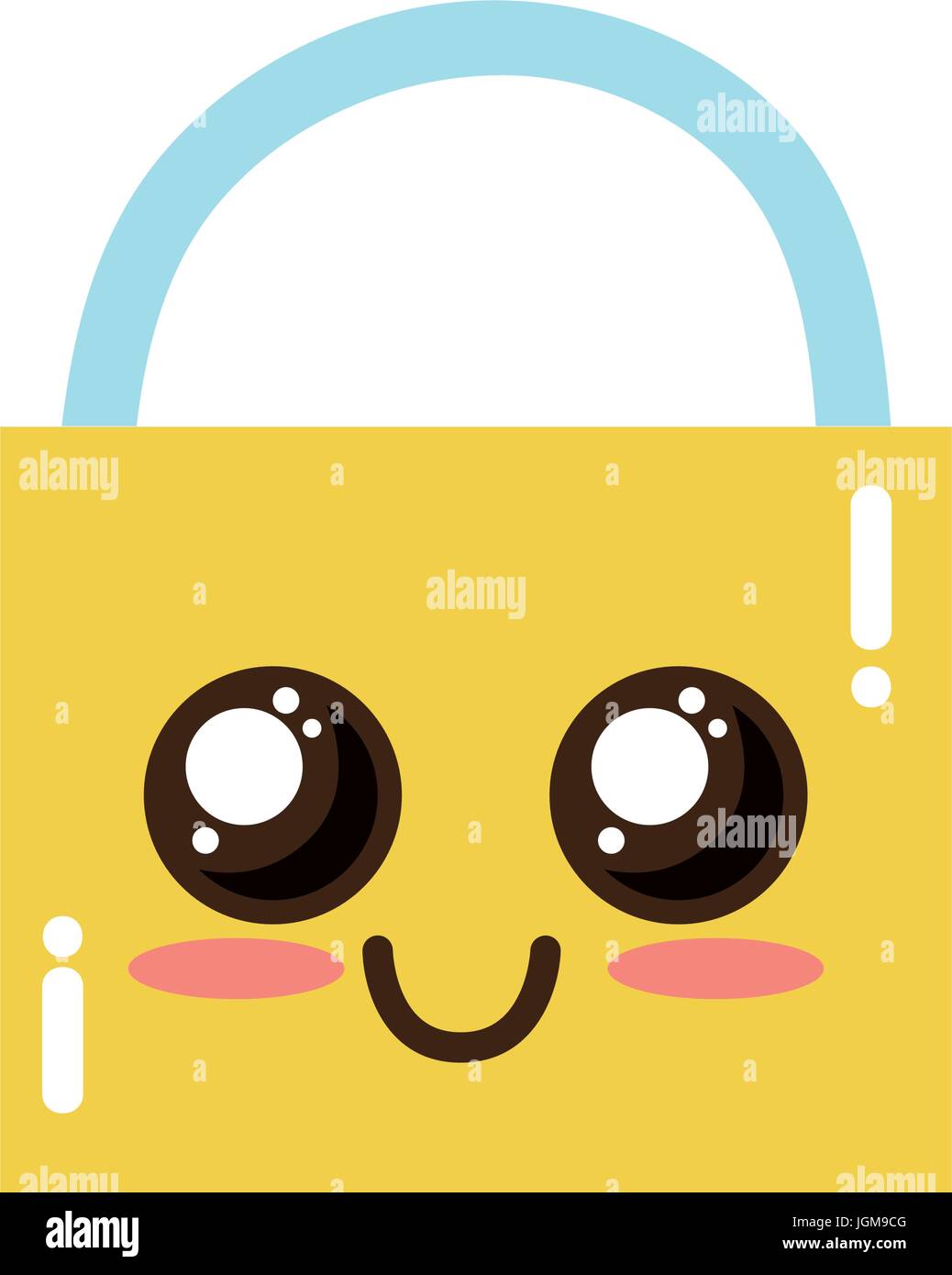 kawaii cute happy padlock element Stock Vector Image & Art - Alamy
