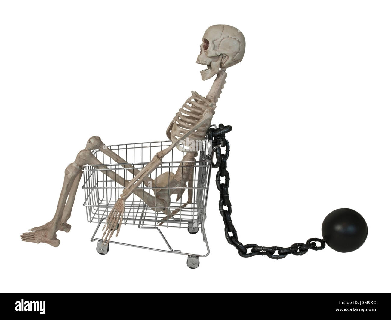 Shopping cart with Skeleton with Ball and Chain - path included Stock ...