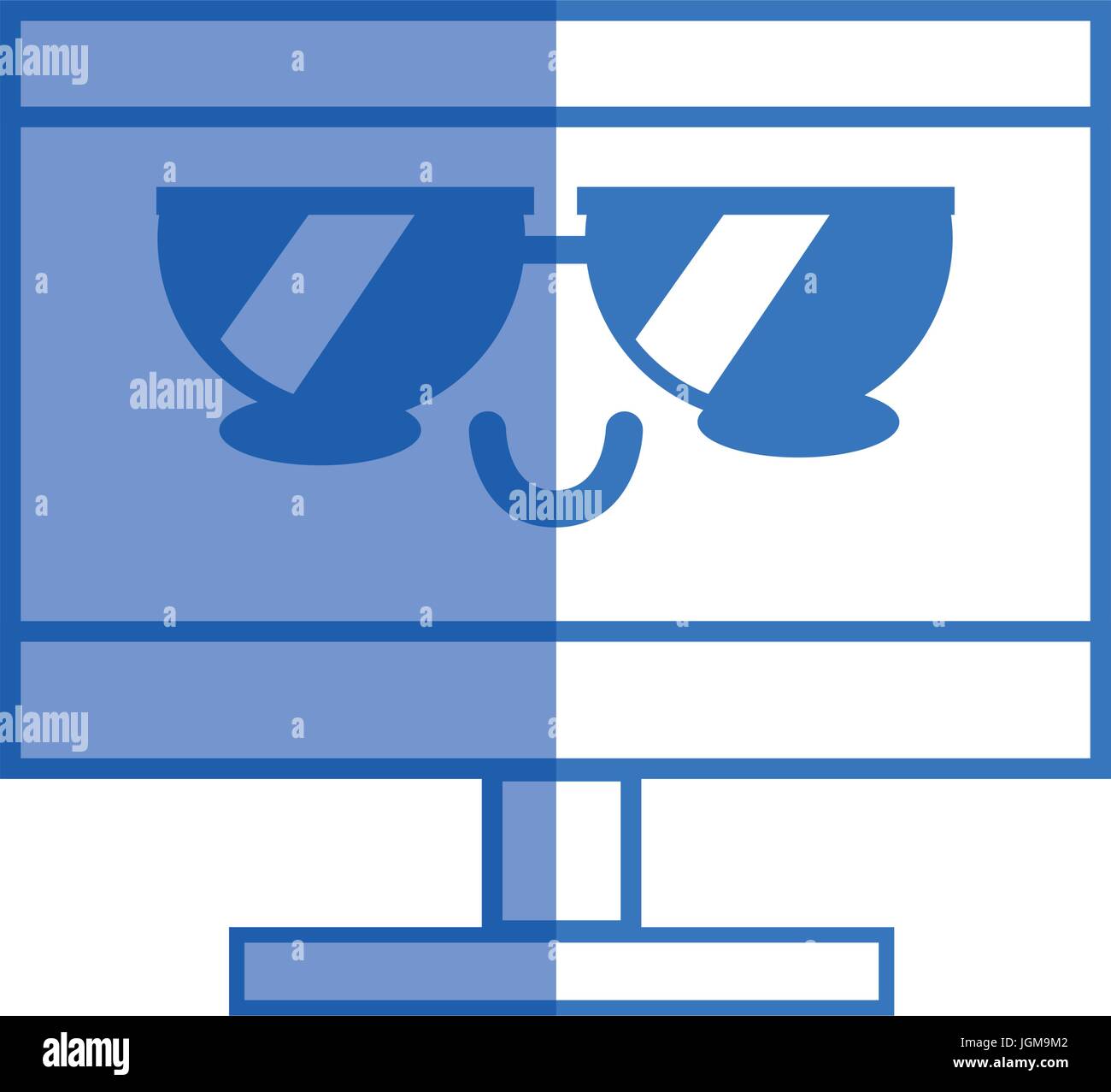 silhouette kawaii cute tender computer technology Stock Vector Image ...