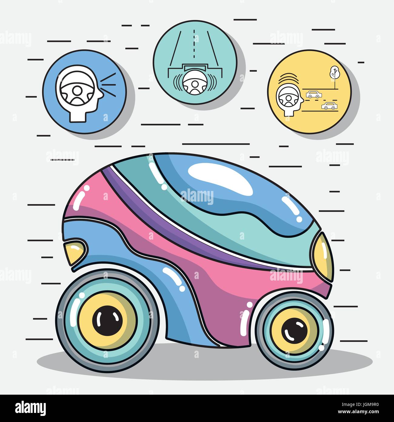 futuristic car with modern elements icons Stock Vector Image & Art - Alamy