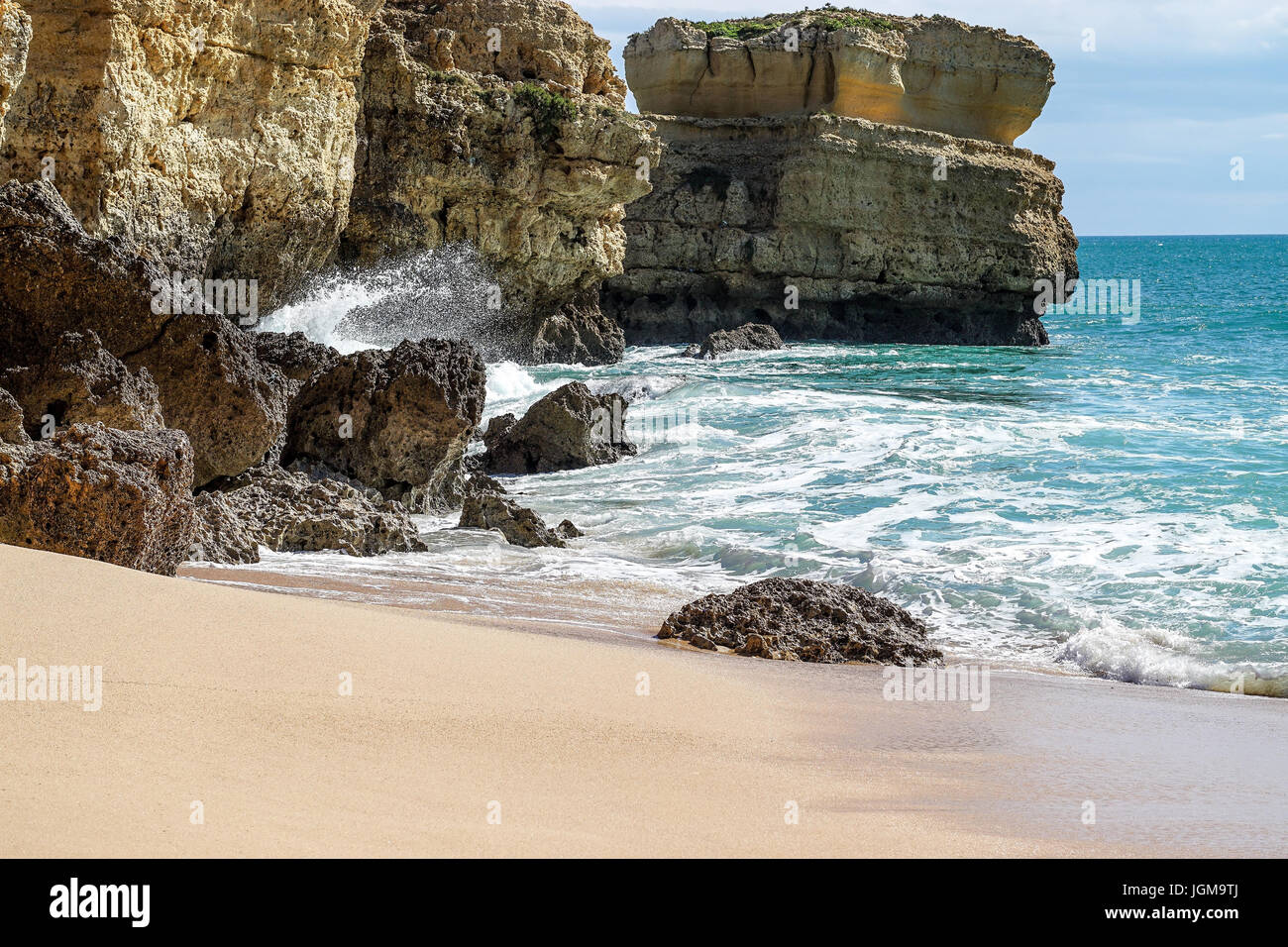 albufeira, Algarve, surf, rock, rock formations, Portugal, Praia de sao ...