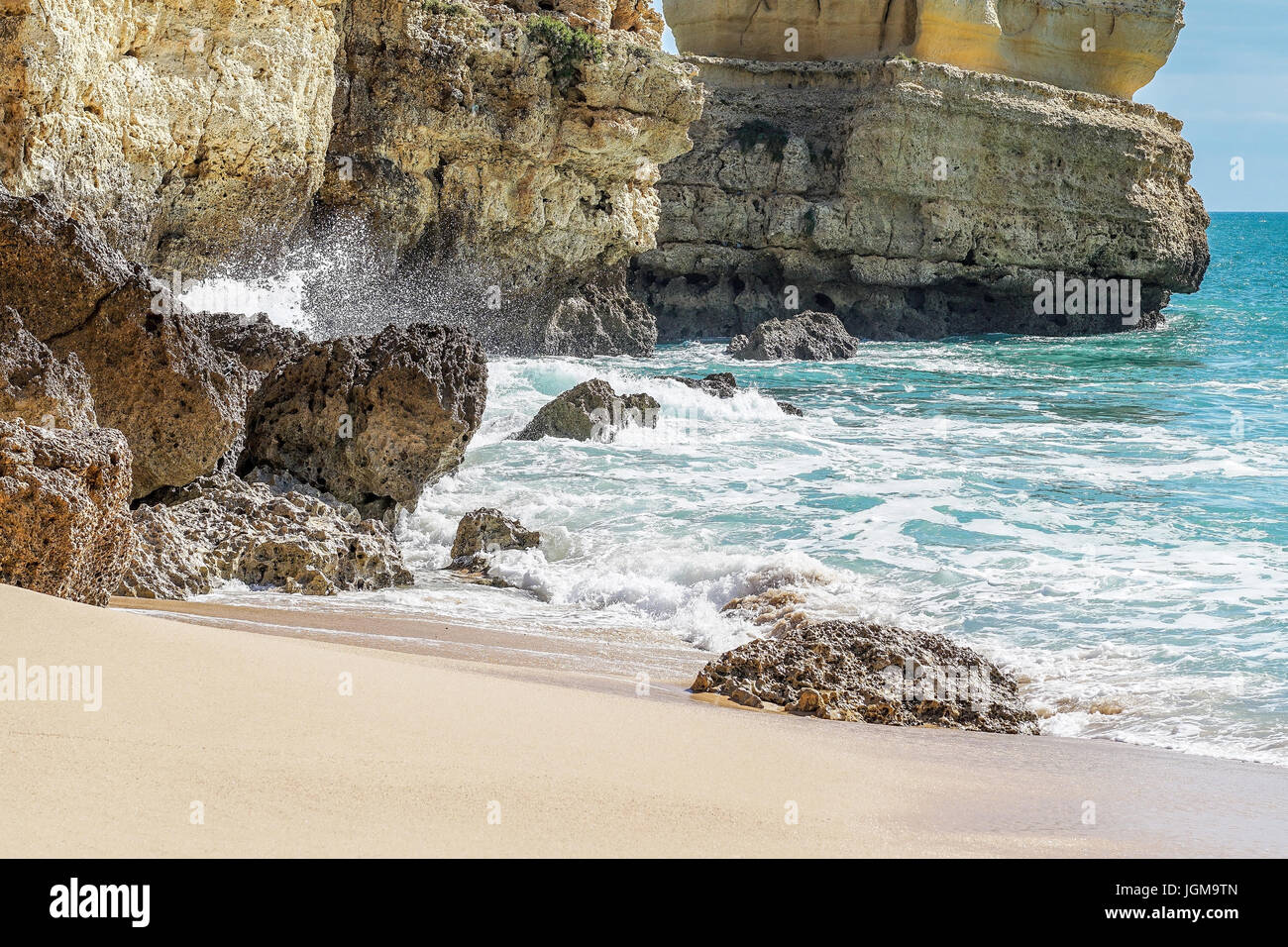 albufeira, Algarve, surf, rock, rock formations, Portugal, Praia de sao ...