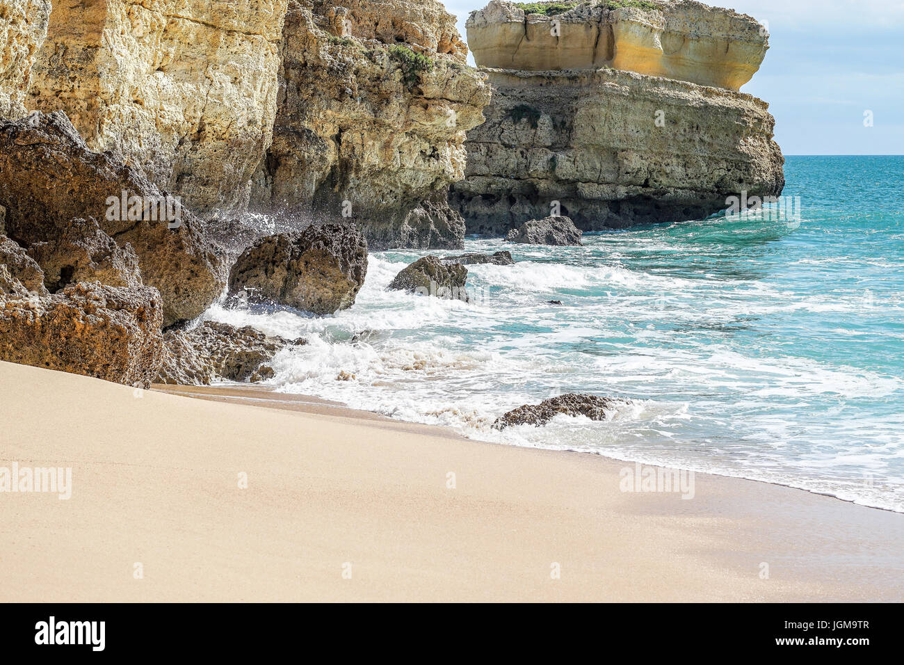 albufeira, Algarve, surf, rock, rock formations, Portugal, Praia de sao ...