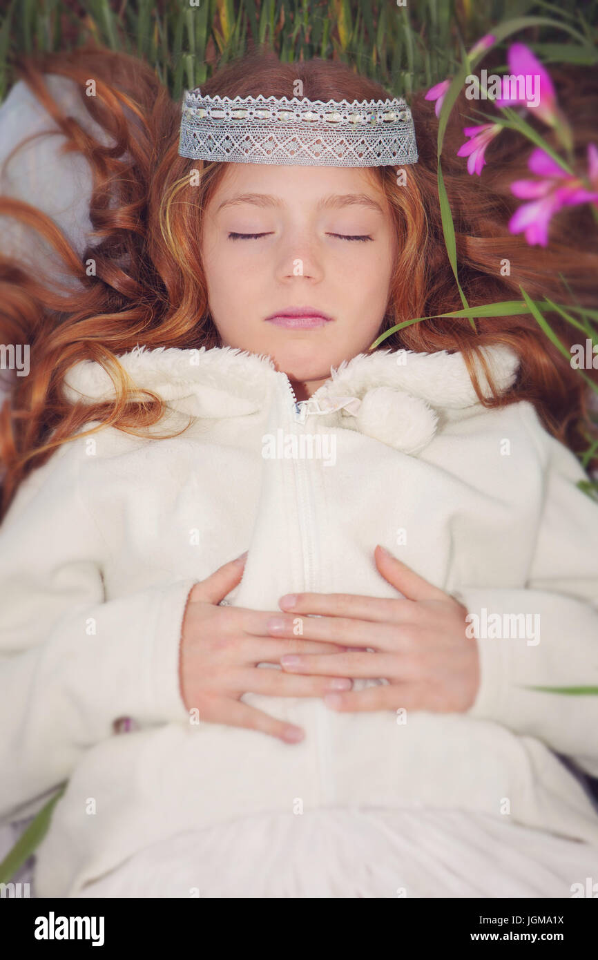 princess character fictional sleeping magic spell Stock Photo - Alamy