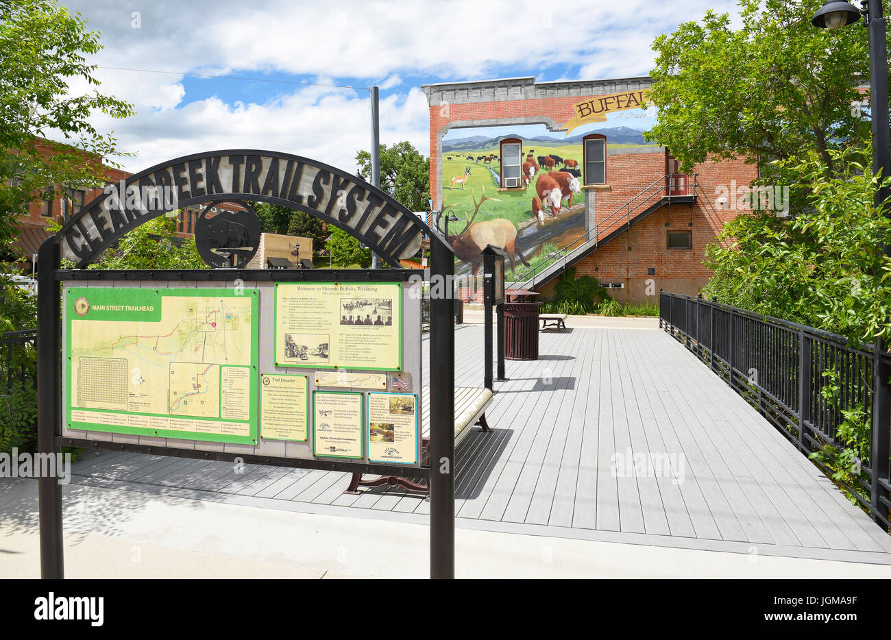 BUFFALO, WYOMING - JUNE 23, 2017: Clear Creek Trail Map. The Clear ...