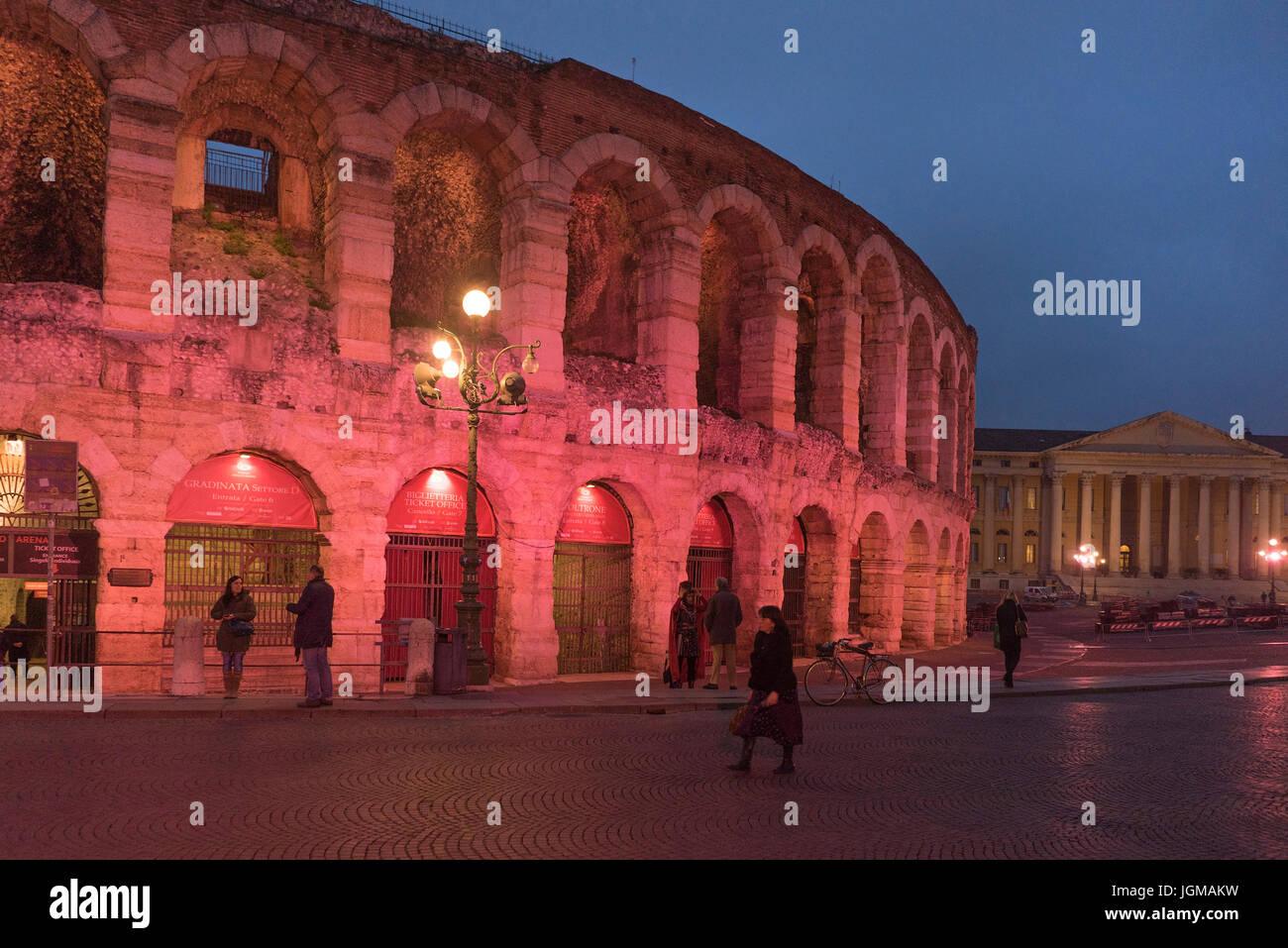 evening, evening mood, Old Town, amphitheatre, arena, Europe, autumn ...