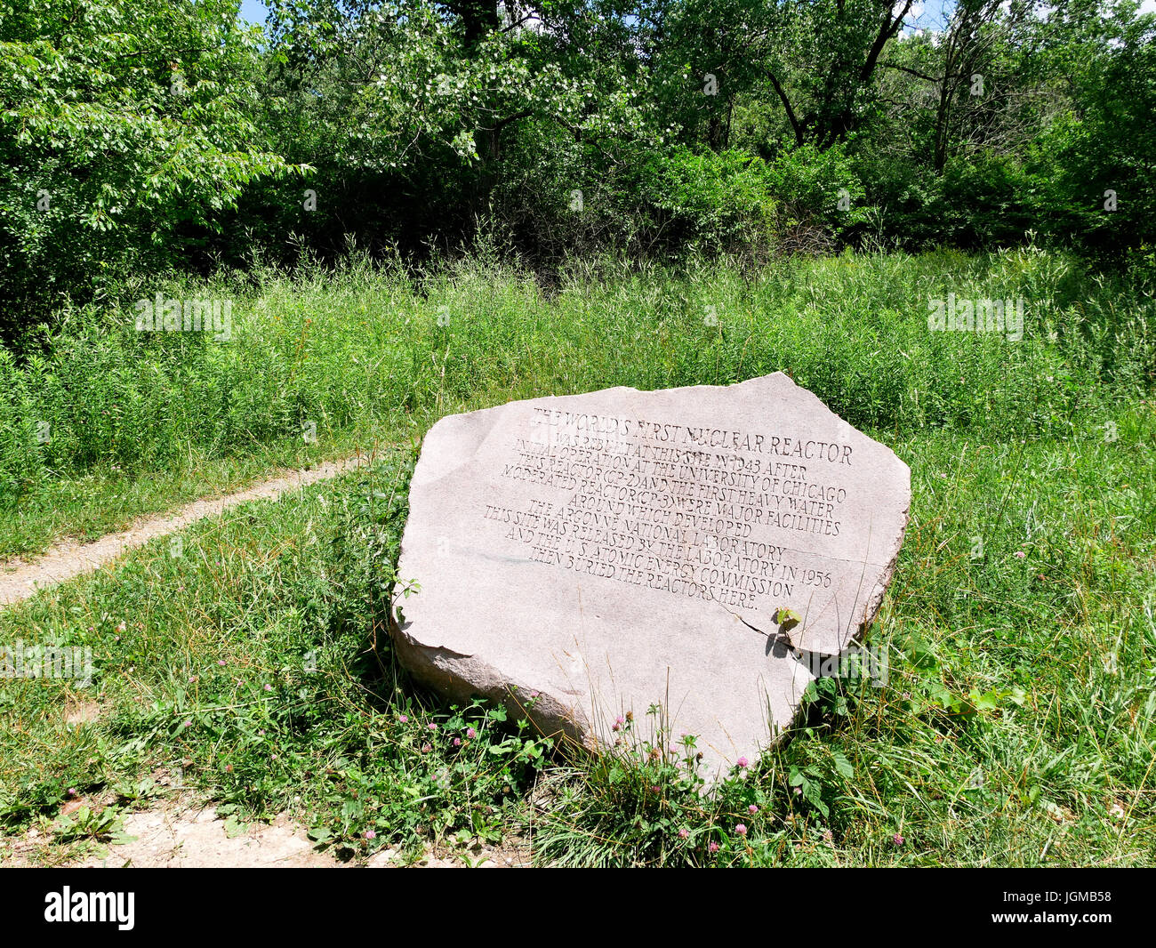 Commemorative boulder at Site A, former Manhatten Project research ...