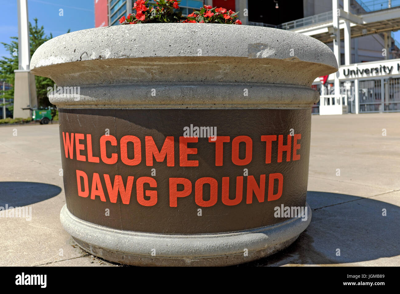 Planter outside on of the main gates at FirstEnergy Stadium in ...