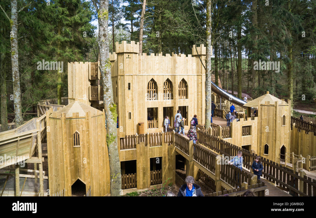 The large wooden play castle at Lowther Castle, Cumbria Stock Photo - Alamy